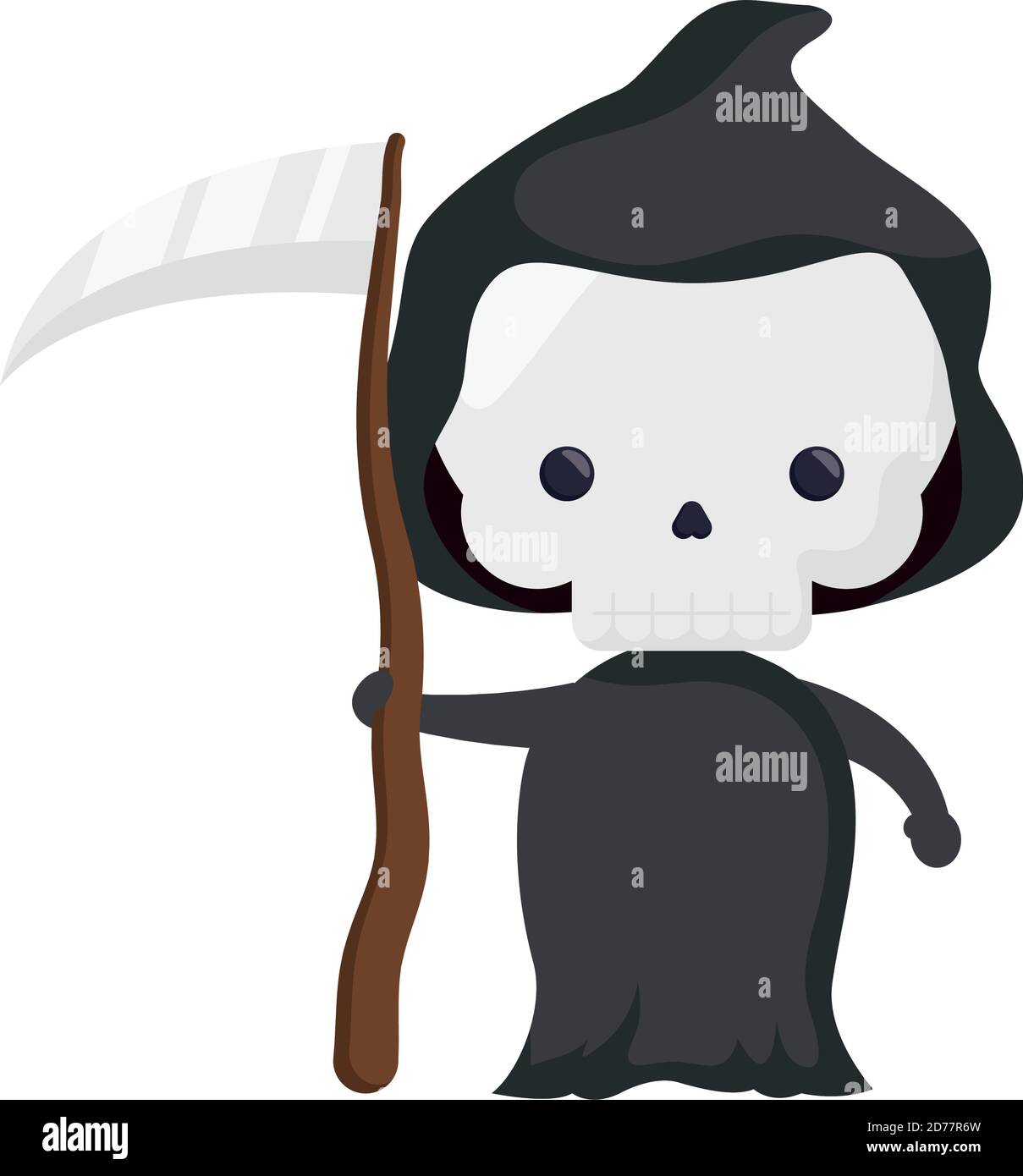 happy halloween cute death character vector illustration design Stock ...
