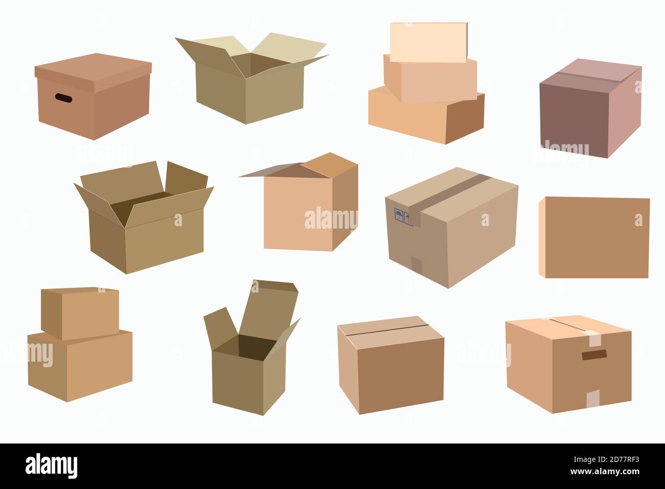 vector set of cardboard boxes Stock Vector Image & Art - Alamy