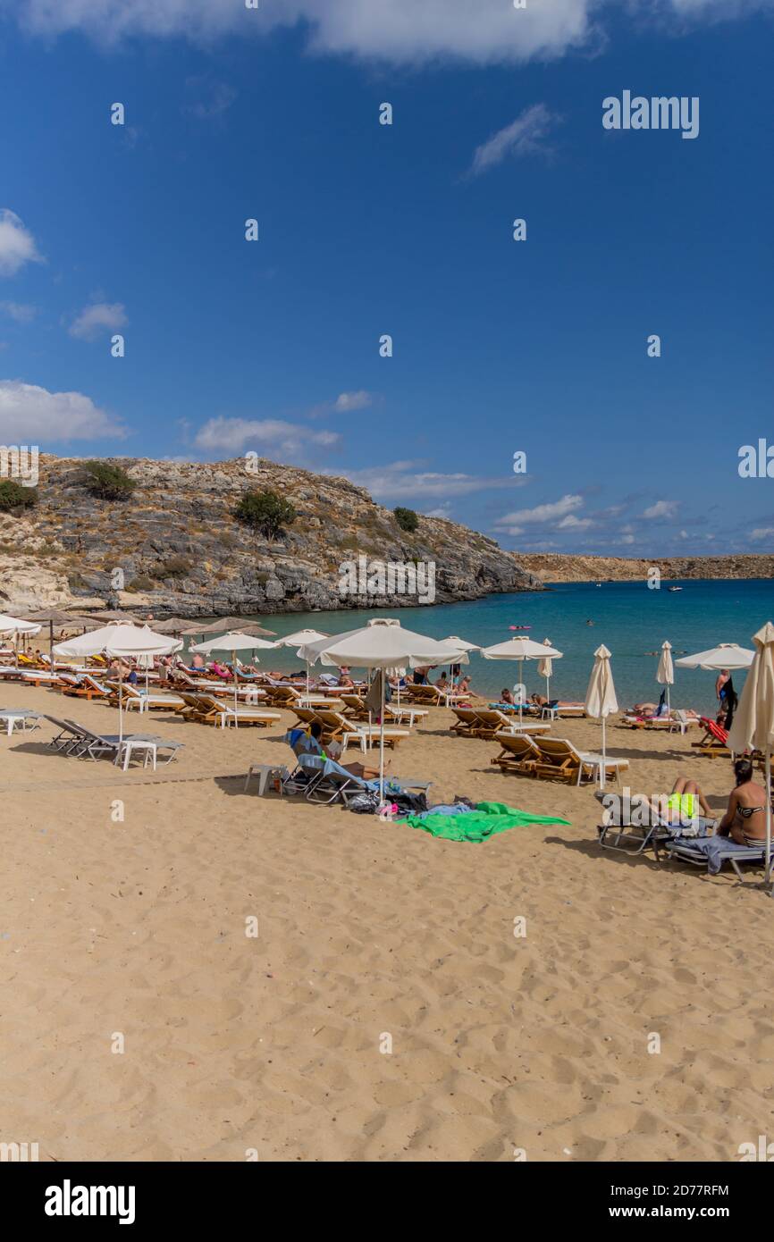 Holiday feeling on the Greek sun island in the eastern Mediterranean ...