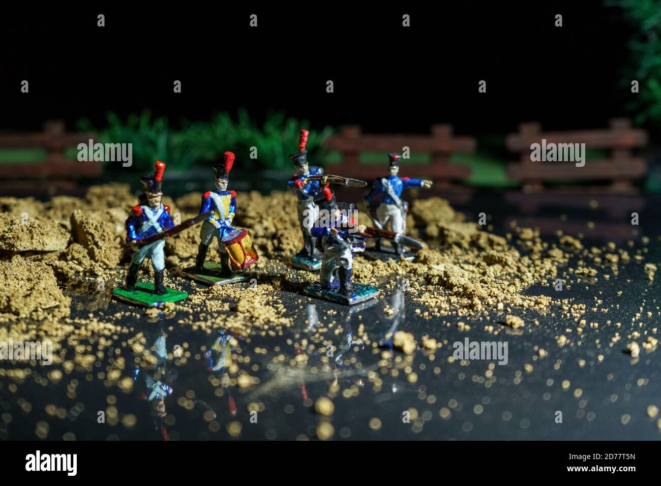 Photo of vintage handmade tin soldiers and war reconstruction Stock ...