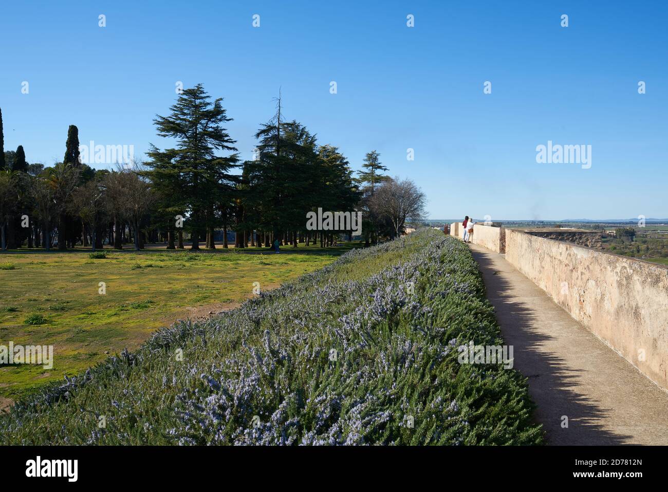 Badajoz beautiful arabic castle with garden in Spain Stock Photo - Alamy
