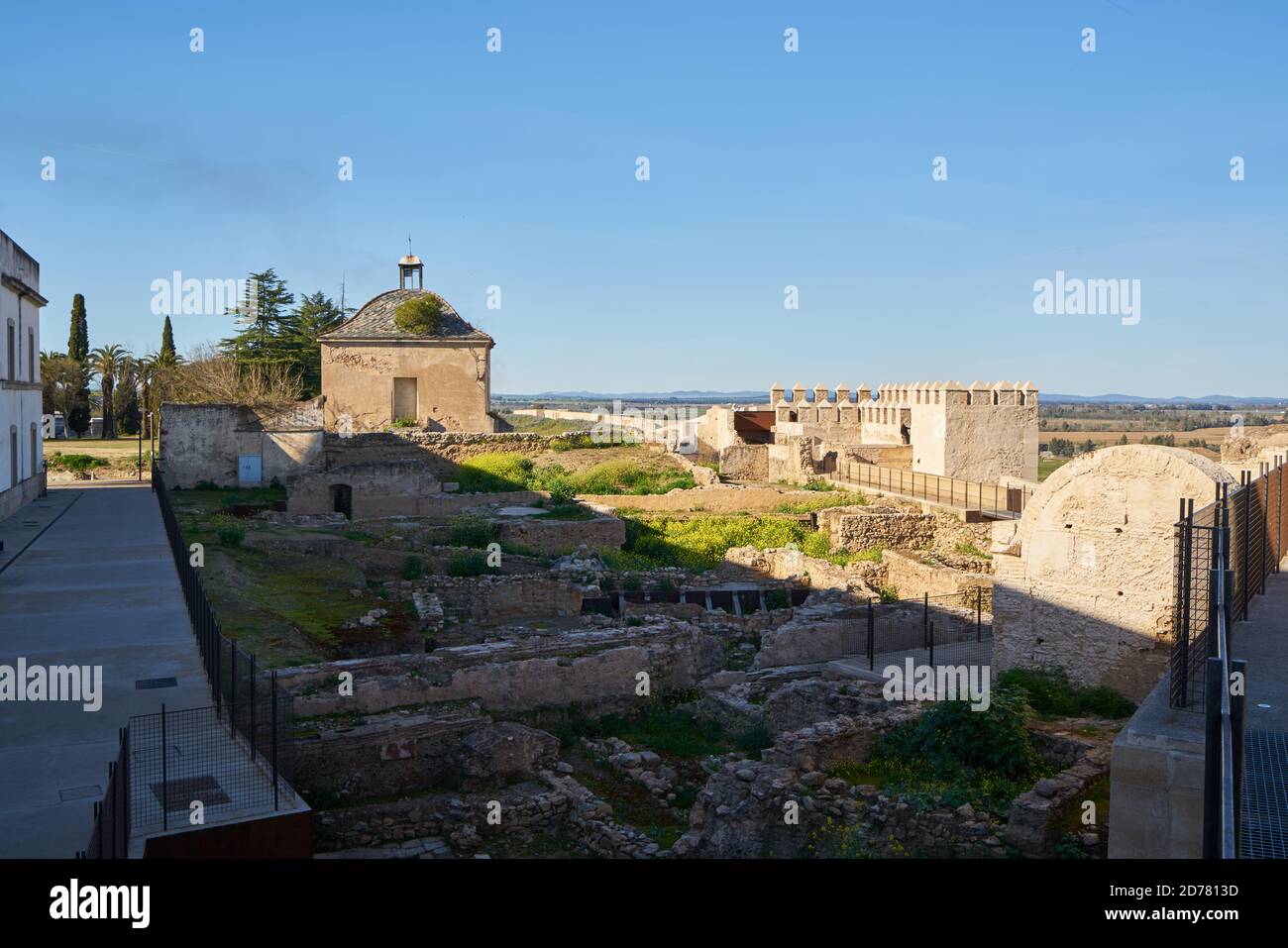 Badajoz beautiful arabic castle with garden and ruins in Spain Stock ...