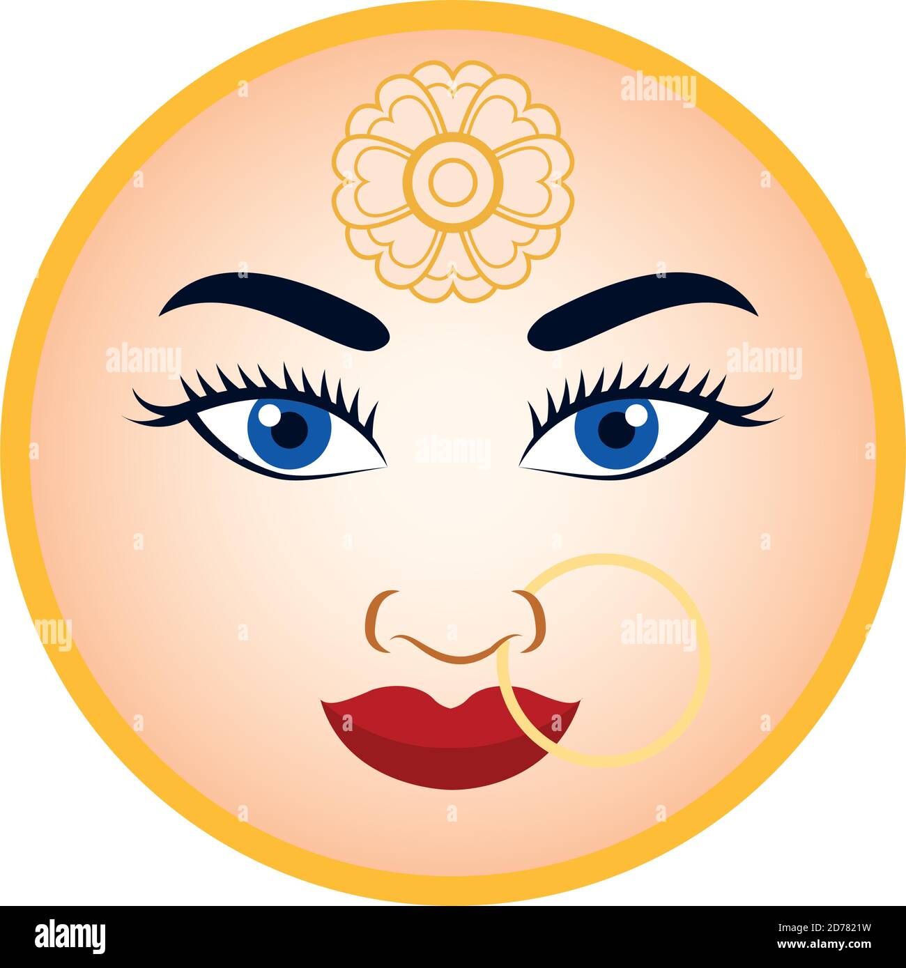 goddess face hindu religion icon vector illustration design Stock ...
