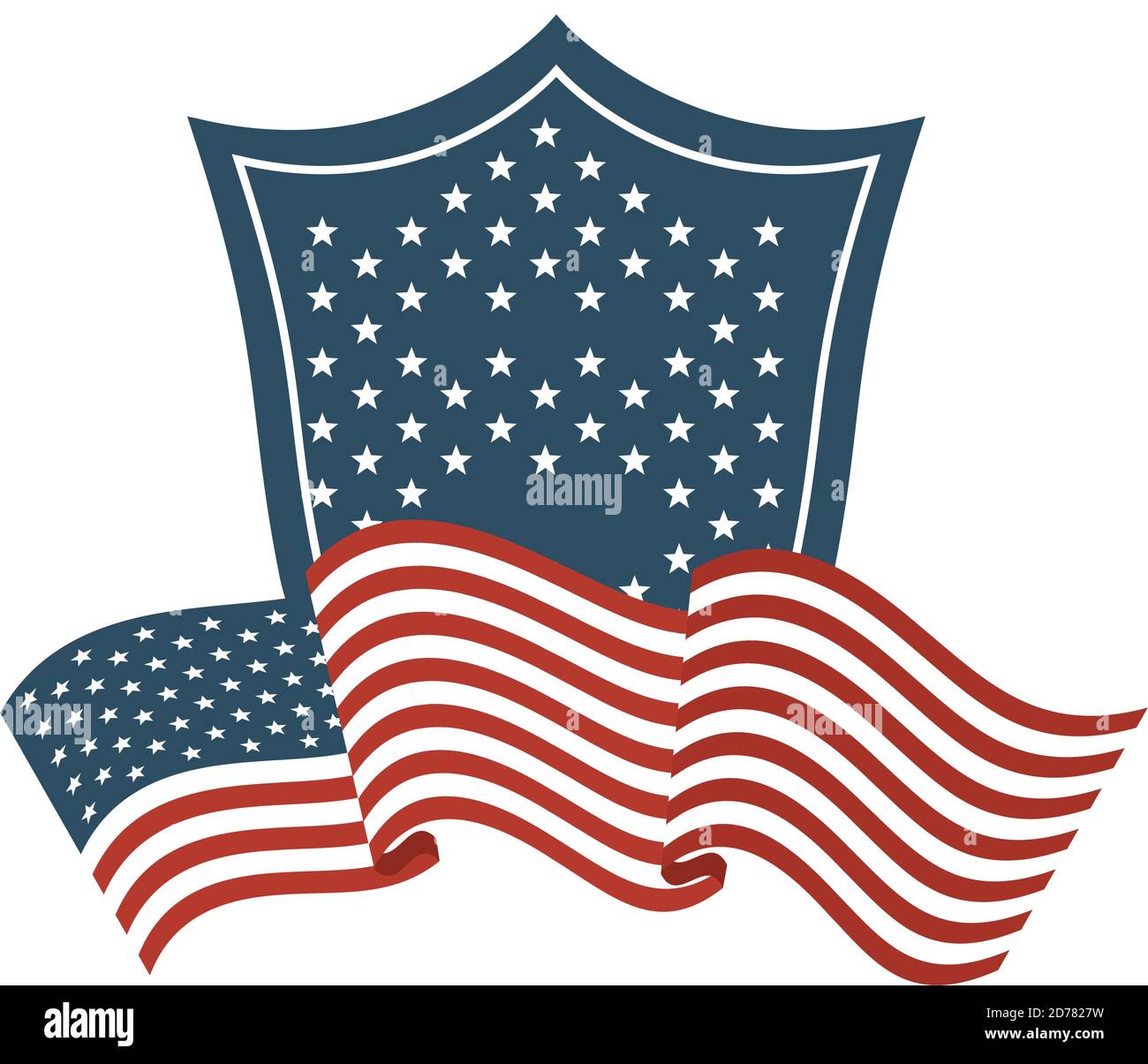 united states of america flag with shield vector illustration design ...