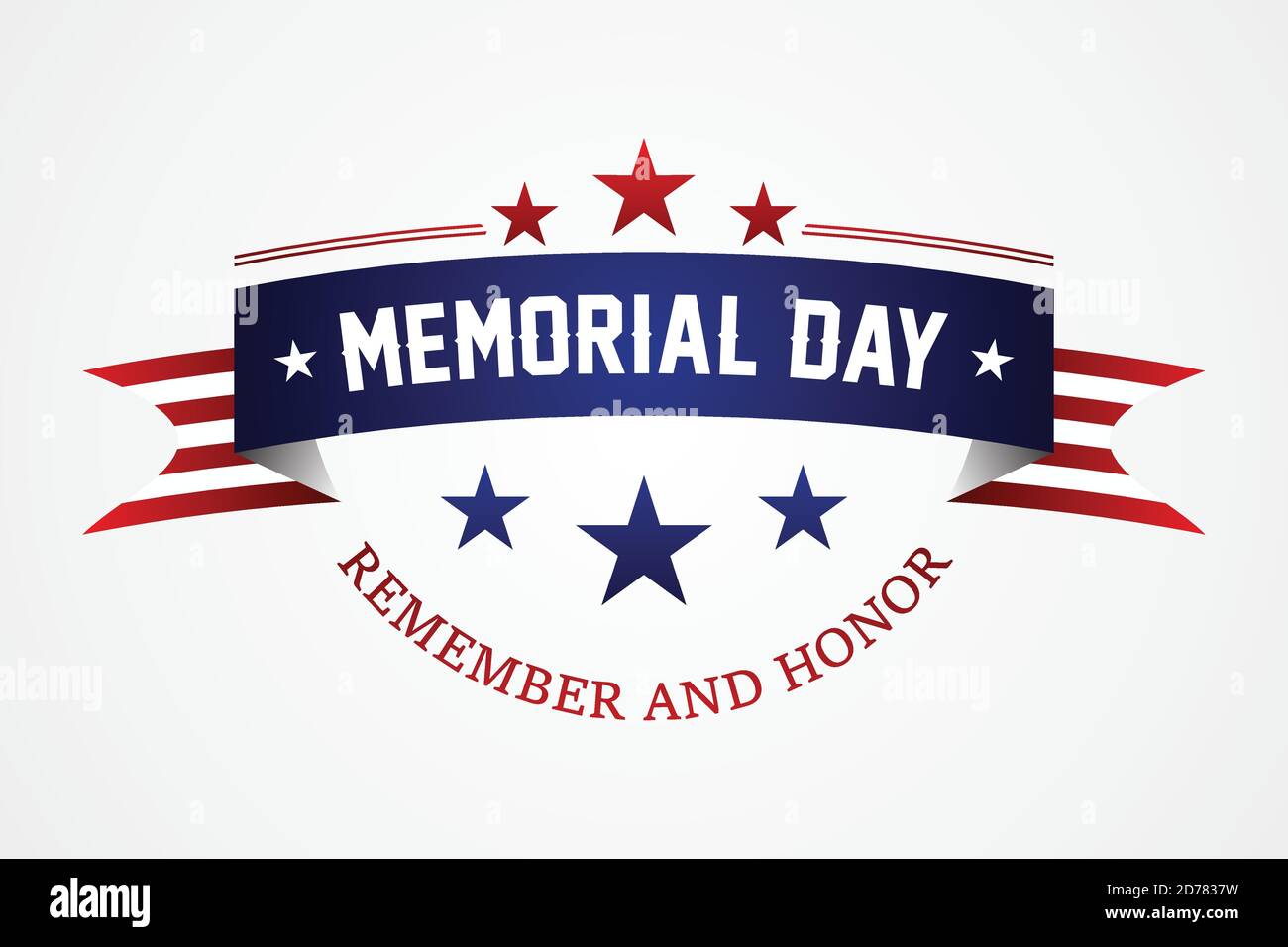 Memorial day - American flag ribbon with lettering Memorial Day ...