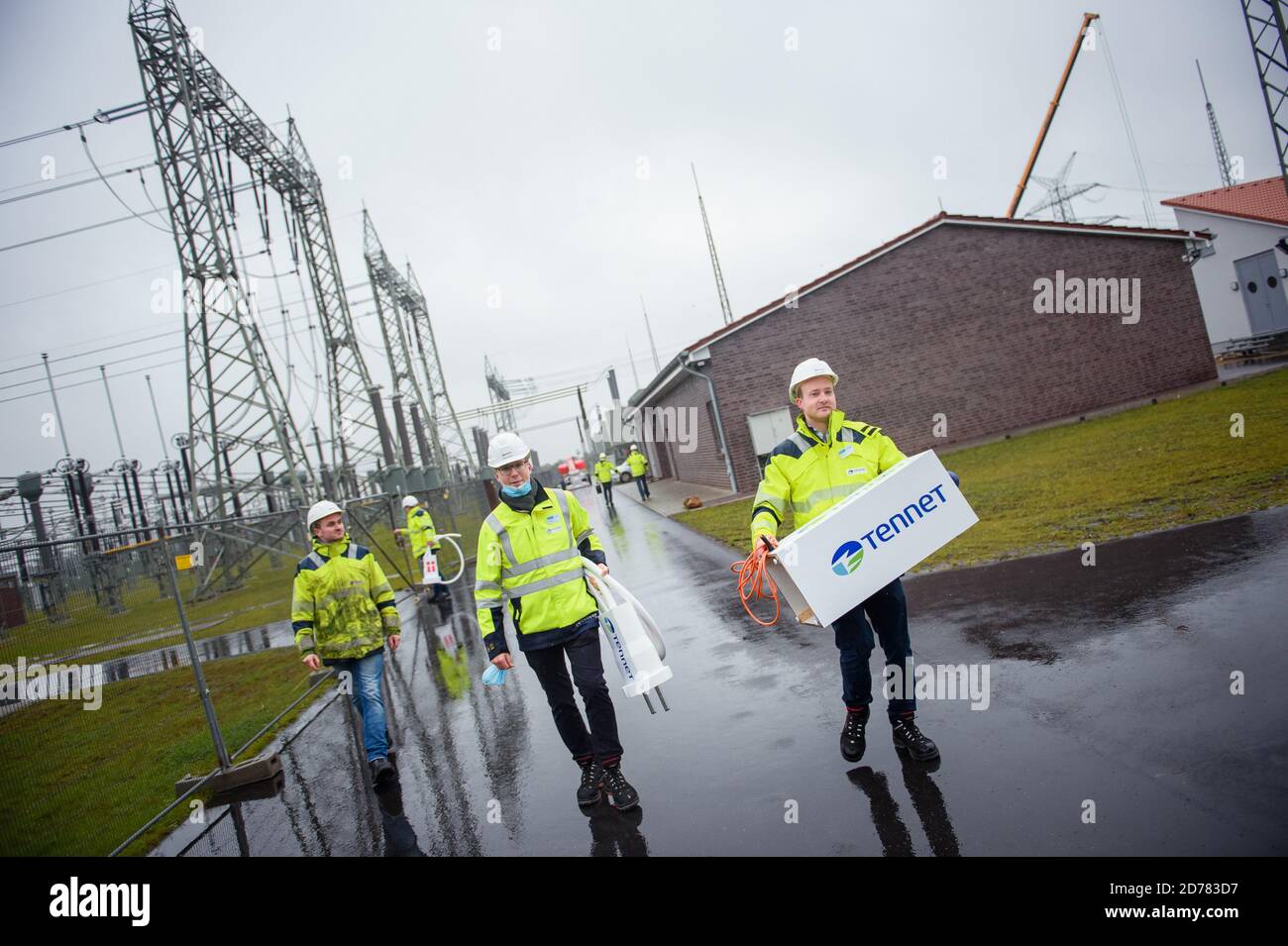 Handewitt, Germany. 21st Oct, 2020. Employees walk around the Handewitt ...