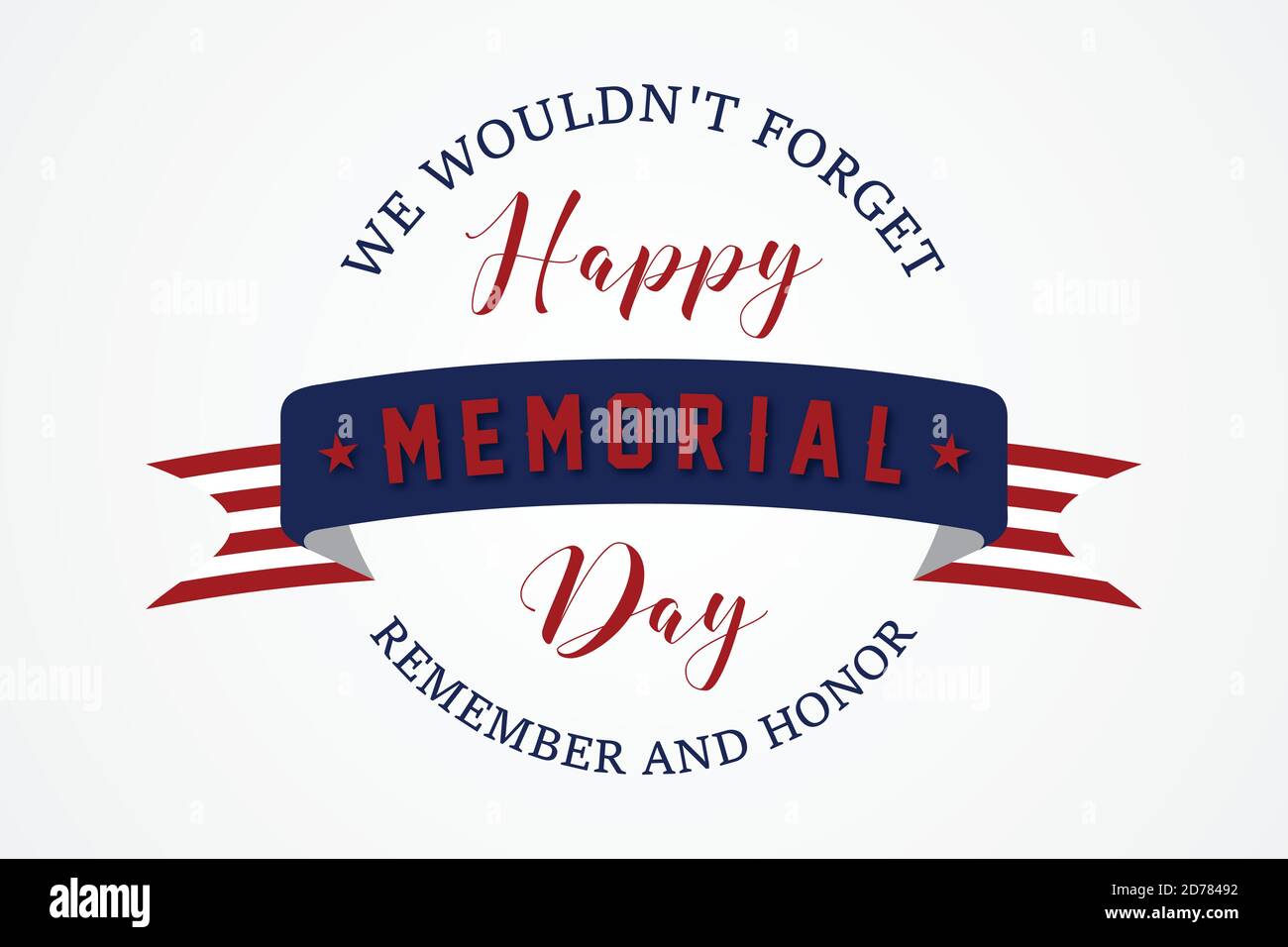 Happy Memorial day - American flag ribbon with lettering Happy Memorial ...