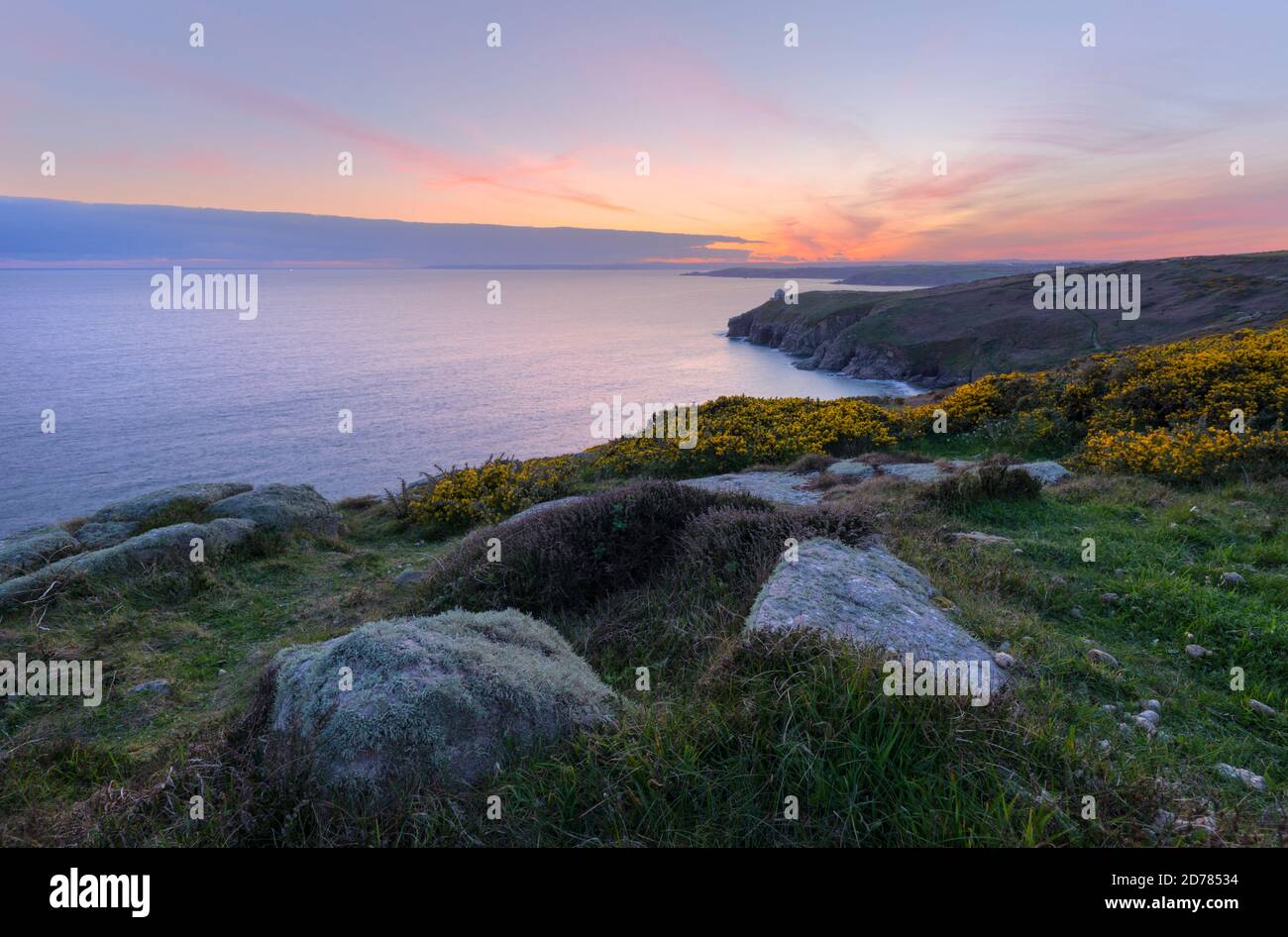 Sunset Rinsey Head Cornwall Stock Photo - Alamy
