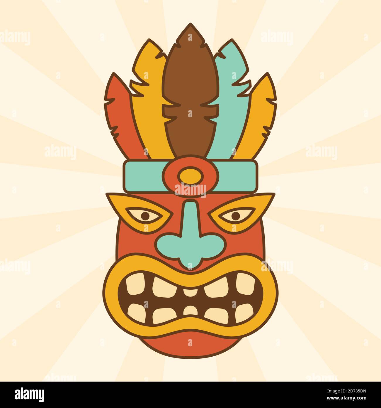 Abstract cartoon ethnic mask vector concept design. Illustration of ...