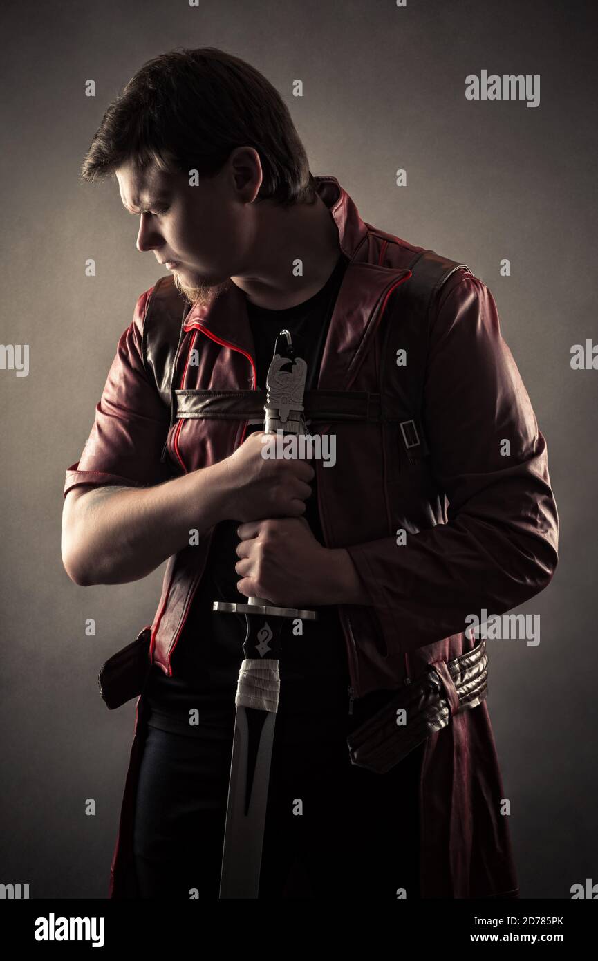 Man face mask sword hi-res stock photography and images - Alamy