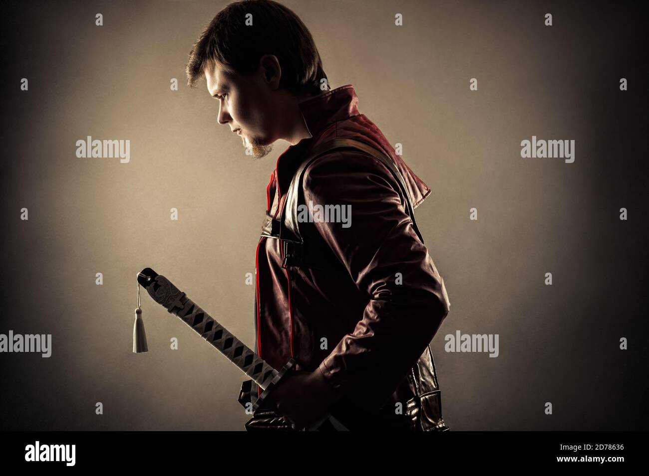 profile face man with sword Stock Photo - Alamy