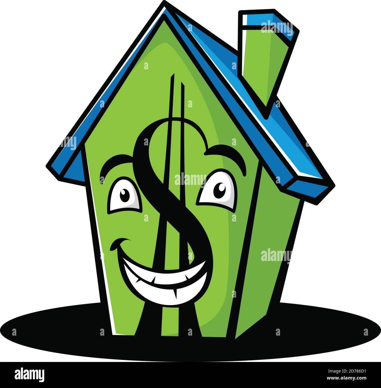 Cartoon design for real estate agent with smile face and dollar symbol ...