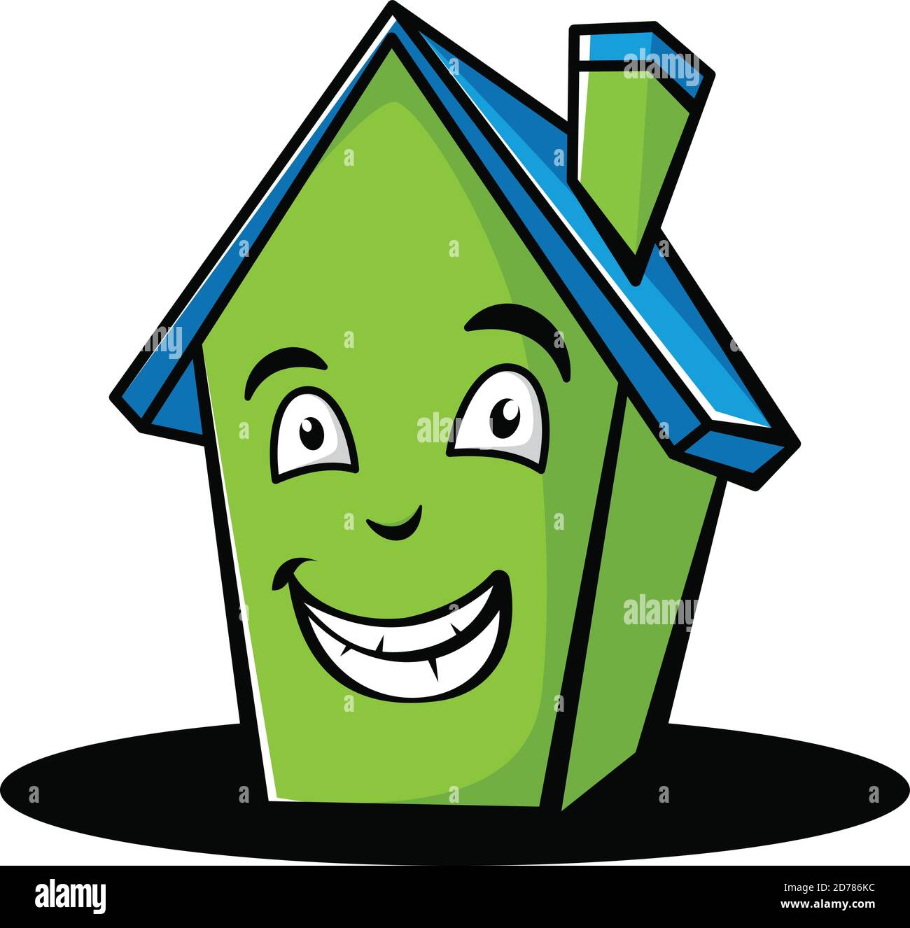 Cartoon design for real estate agent with smile face and green color ...