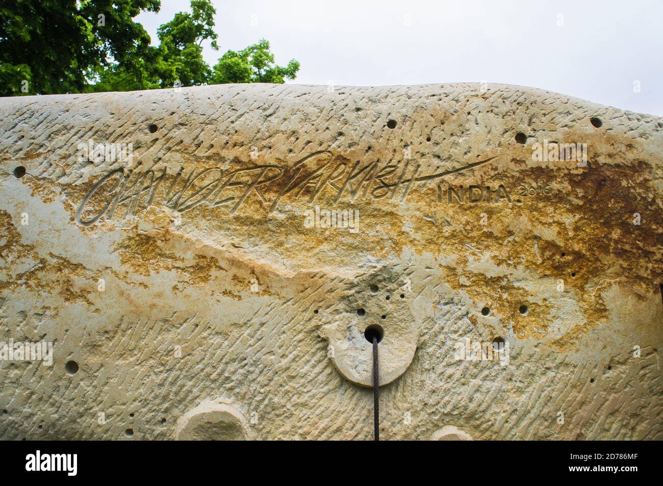 The sandstone sculpture Temple Gate by Indian artist Chander Parkash ...