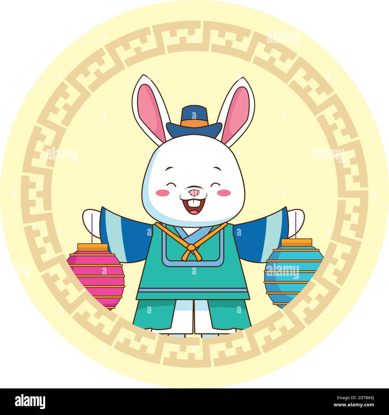 Jade rabbit illustration Stock Vector Images - Alamy