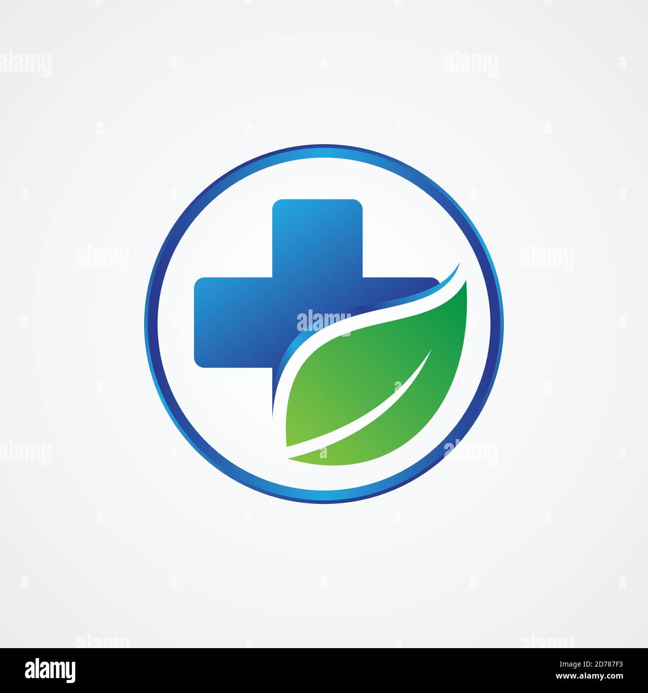 Simple design for health cross symbol with leaf. Medical symbol concept ...