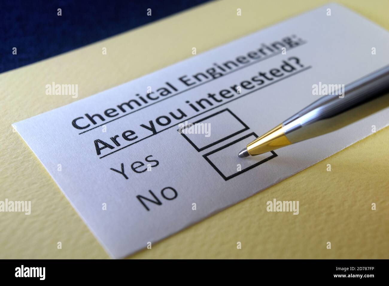 One person is answering question about chemical engineering Stock Photo ...