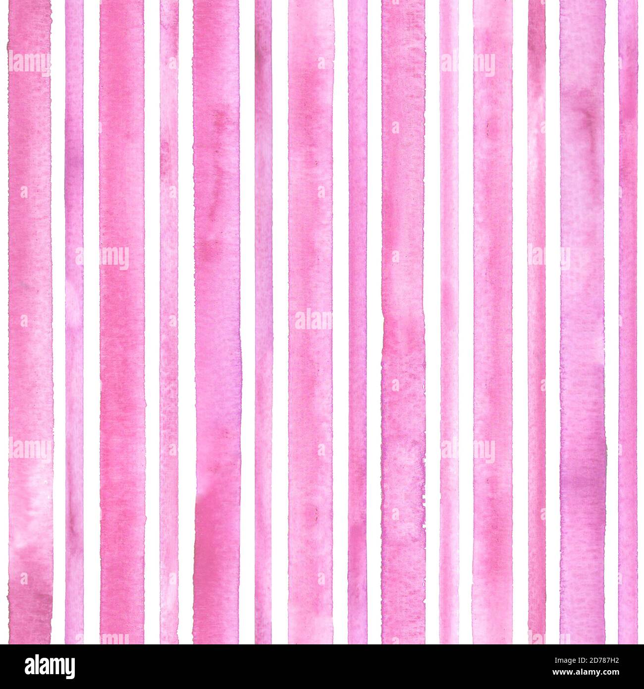 Watercolor pink stripes on white background. Pink and white striped ...