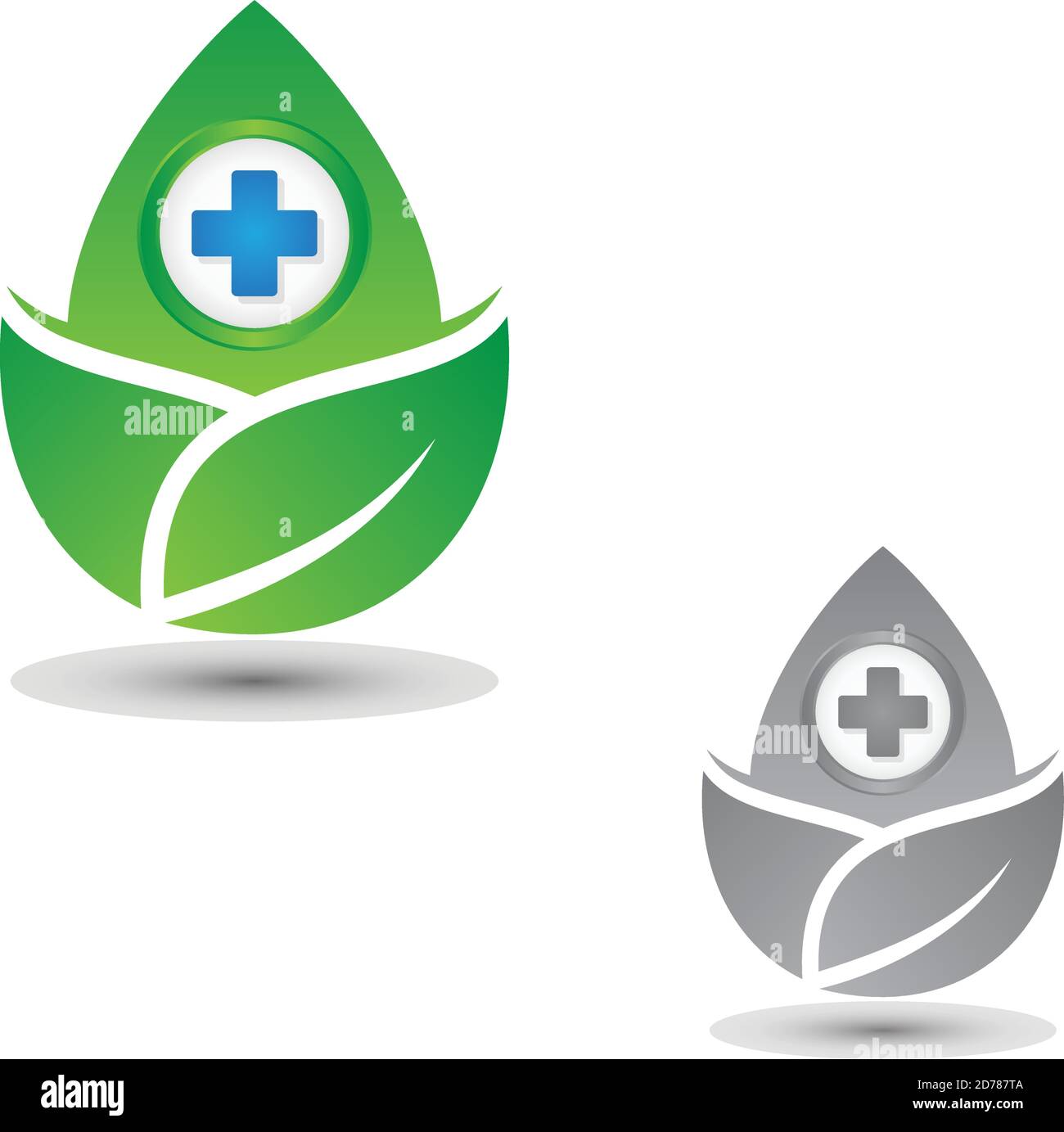 Health cross symbol for medical with three leaf. Medical symbol concept ...