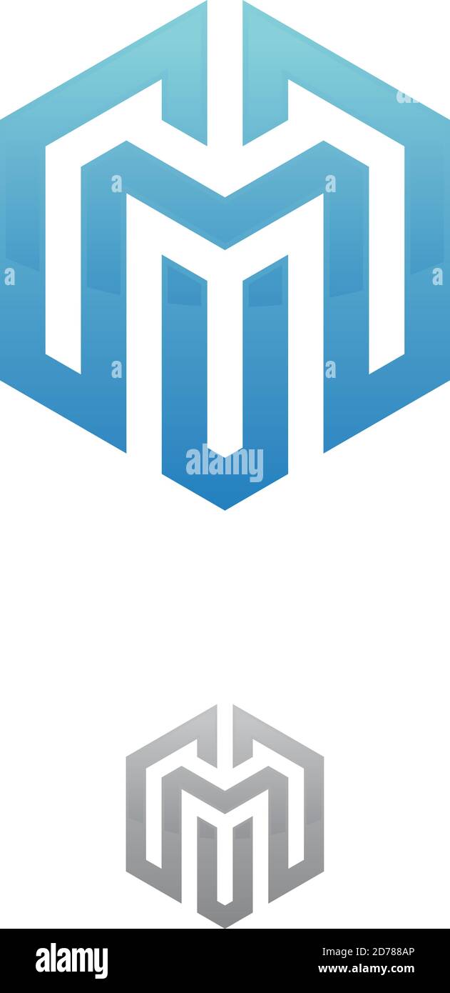 Illustration letter M vector shapes hexagon for technology. Creative ...