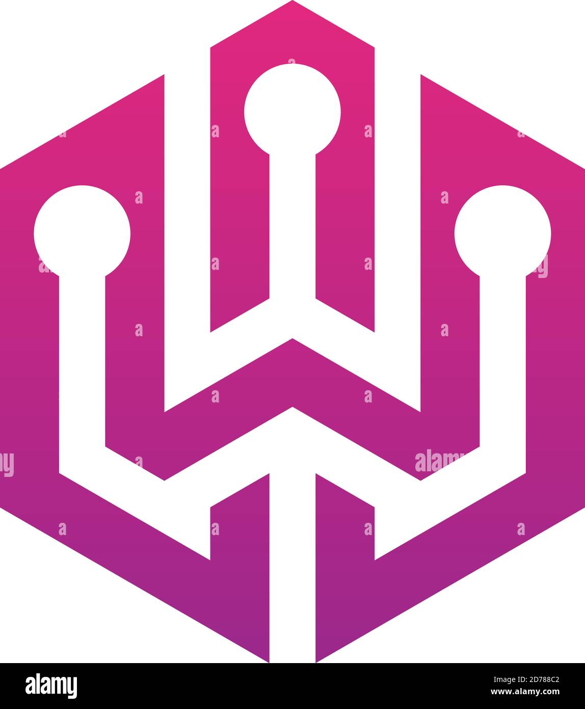 Illustration letter W vector shapes hexagon for technology. Creative ...