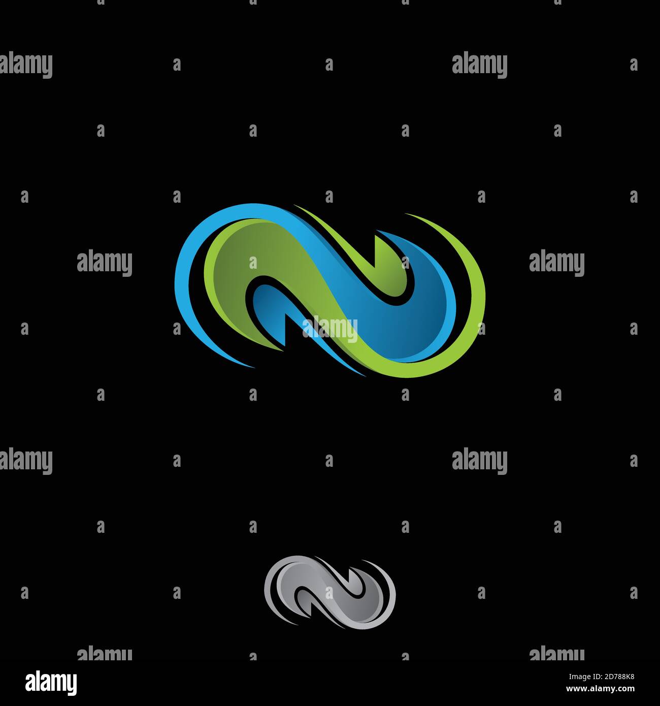 Modern design for letter N shaped infinity vector concept design ...