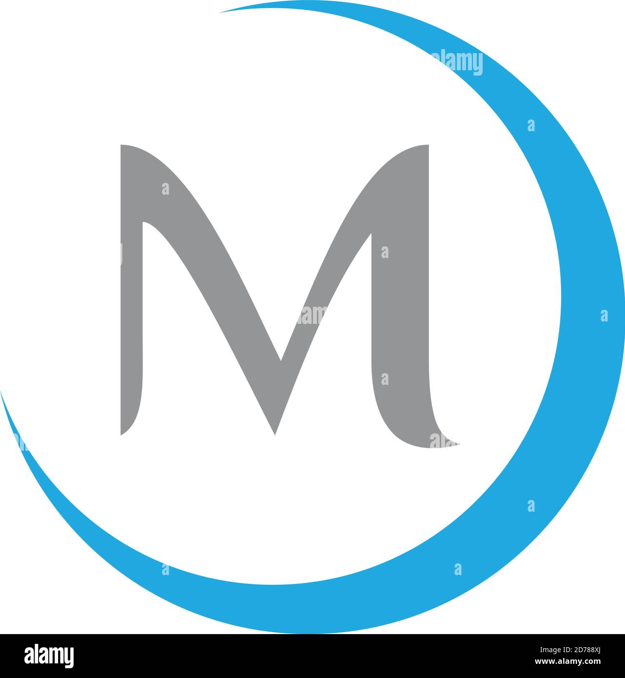 Simple, illustration round letter M vector on the white background ...
