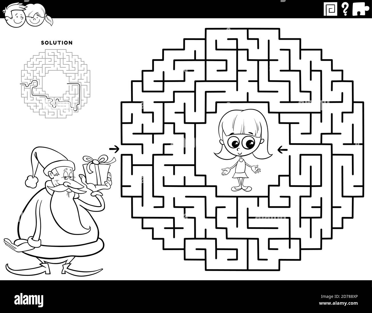 Christmas puzzle game Black and White Stock Photos & Images - Alamy