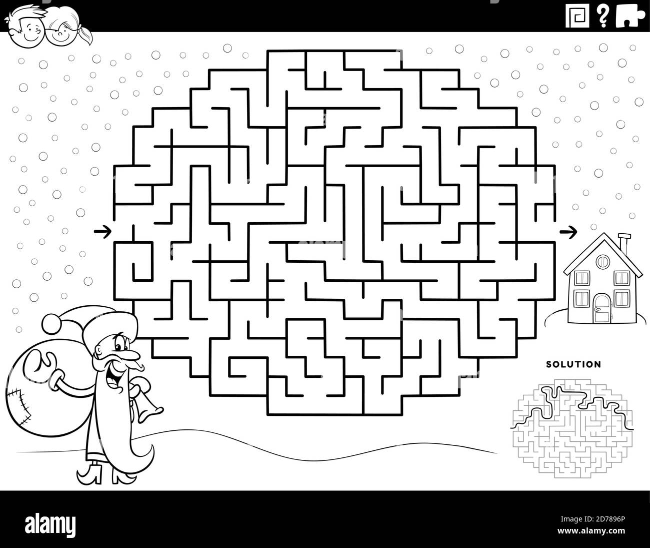 Santa claus on way Stock Vector Images - Alamy