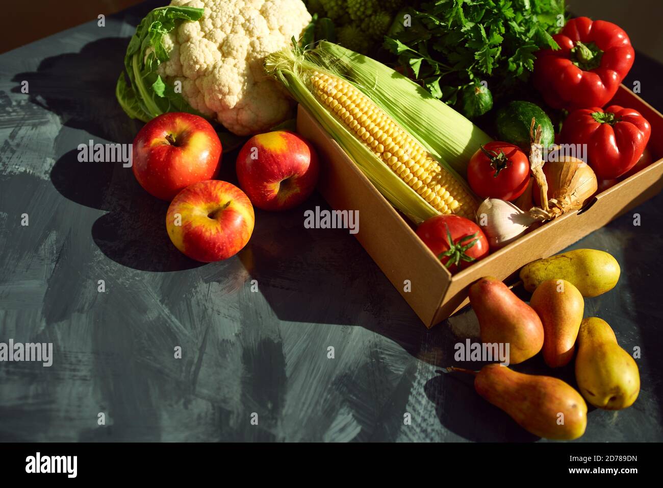 Fresh organic fruits and vegetables Stock Photo - Alamy