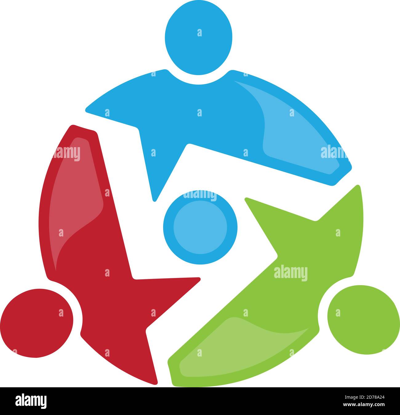 Simple concept design for colorful vector community people. Circle ...