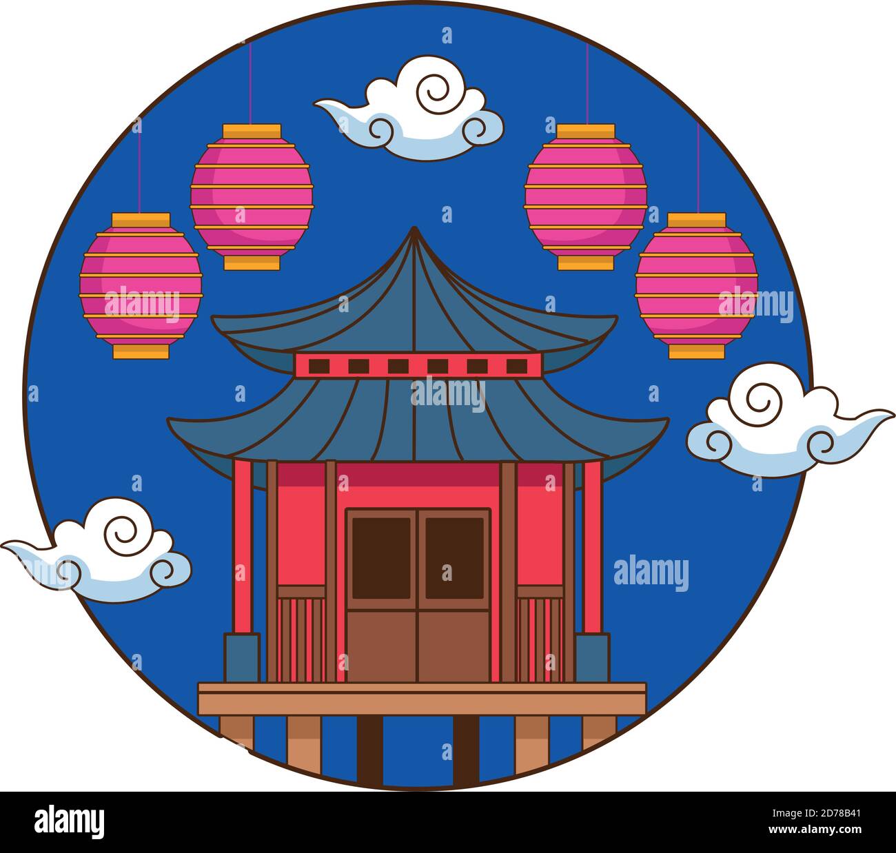 Japanese traditional paper lamps Stock Vector Images - Alamy