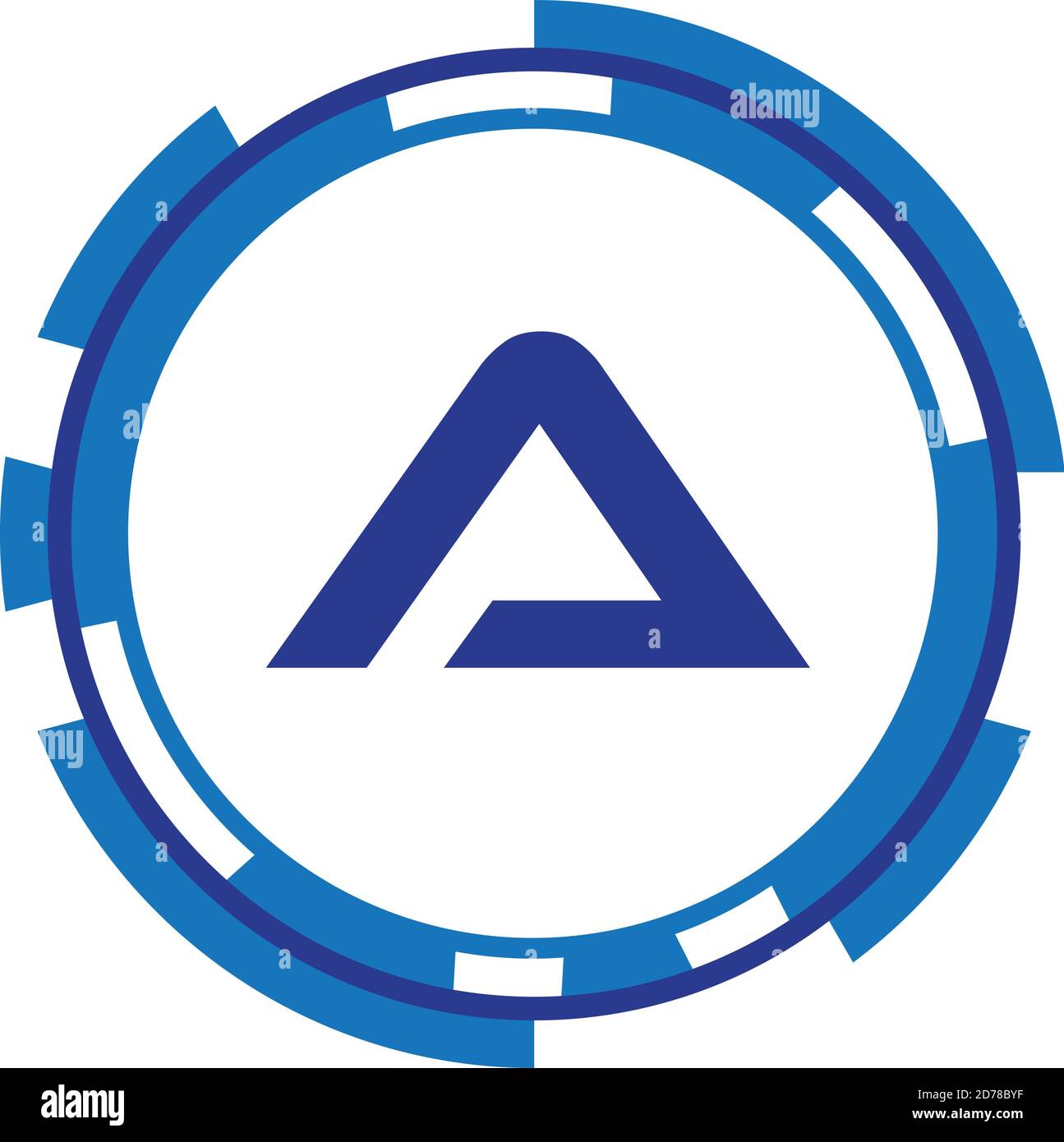 Technology orbit web rings with letter A concept design. Round ring ...