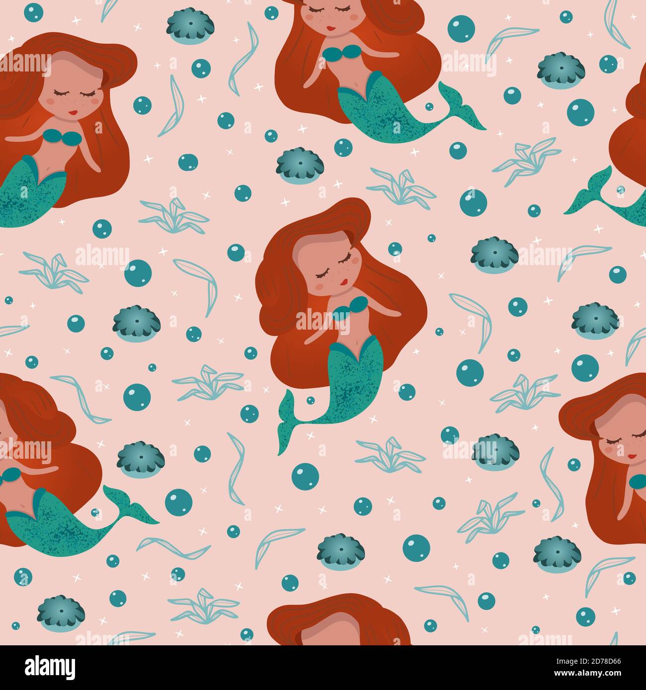 Little Mermaid Pink Background