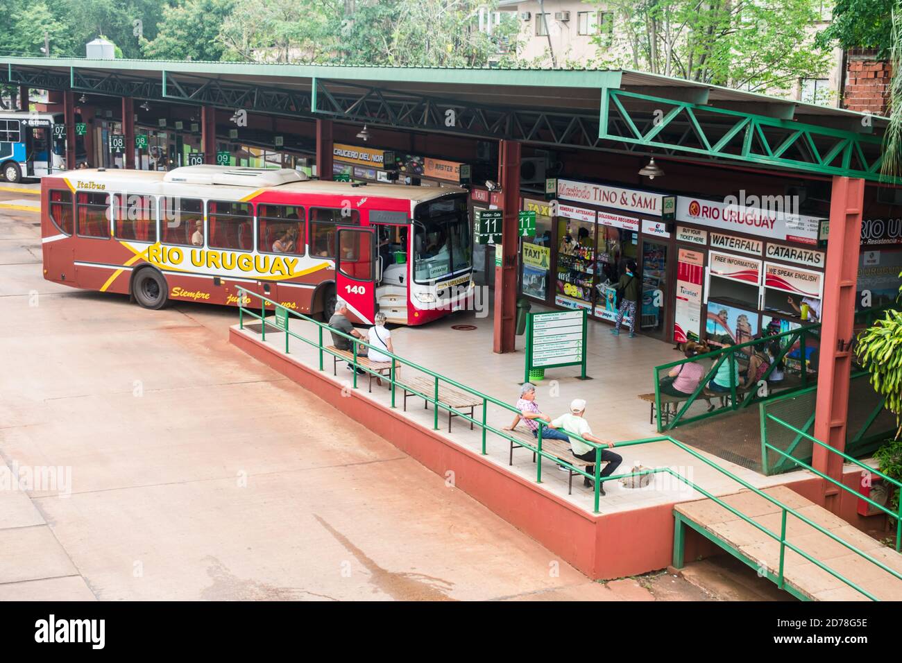 Puerto Iguazu / Argentina - Circa November 2019: A view of the bus ...
