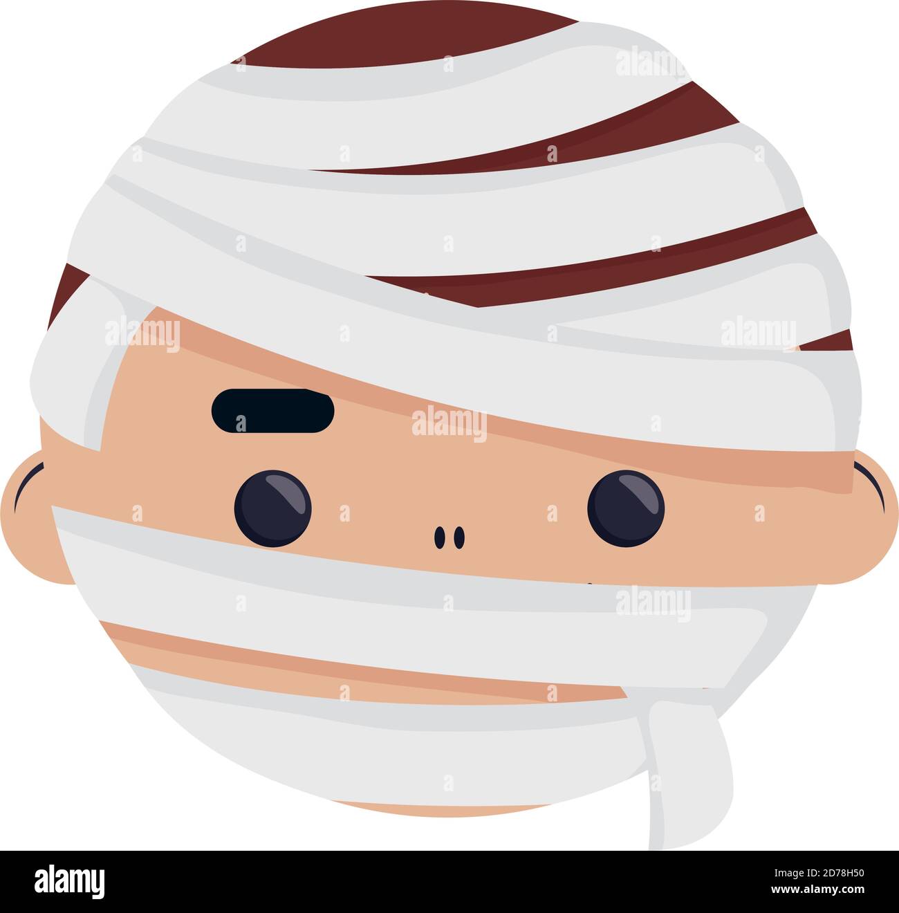 happy halloween cute boy disguise mummy head character vector ...