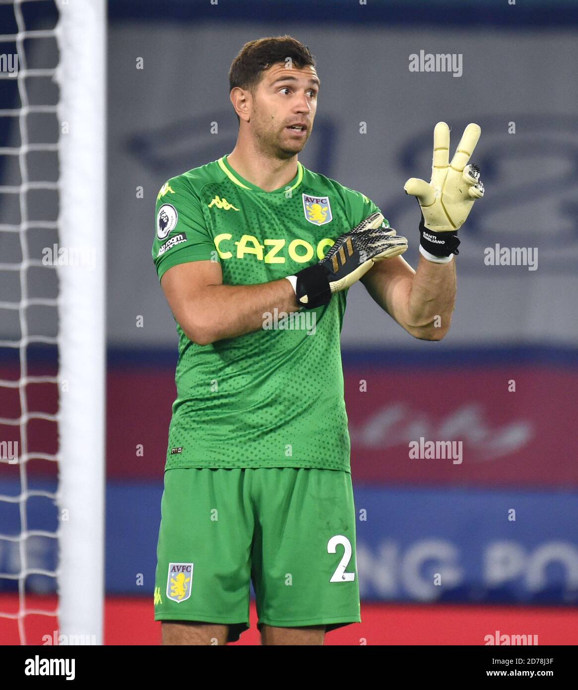 Aston Villa goalkeeper Emiliano Martinez during the Premier League ...