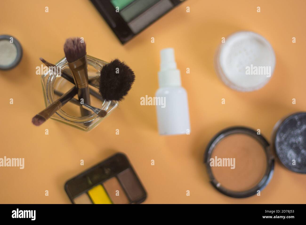 Make up elements on a table Stock Photo - Alamy