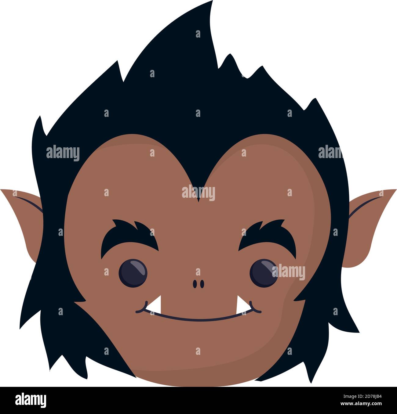 happy halloween cute wolf man head character vector illustration design ...