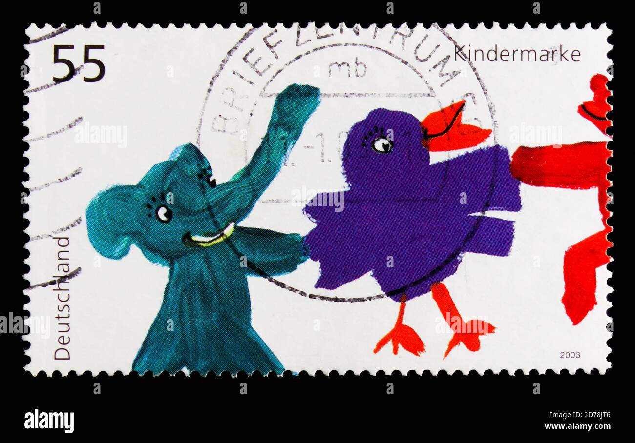 MOSCOW, RUSSIA - OCTOBER 21, 2017: A stamp printed in German Federal ...