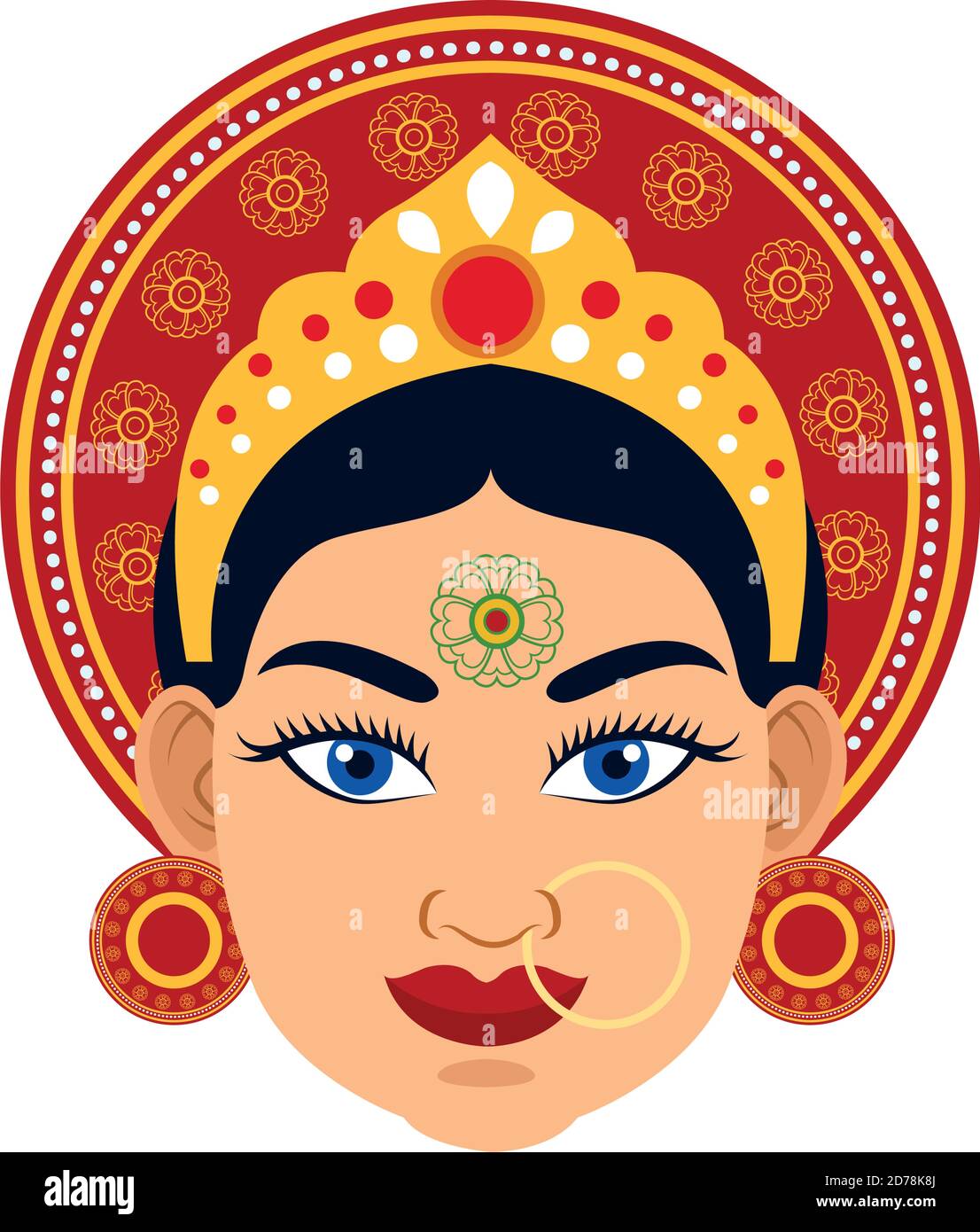 goddess head hindu religion icon vector illustration design Stock ...