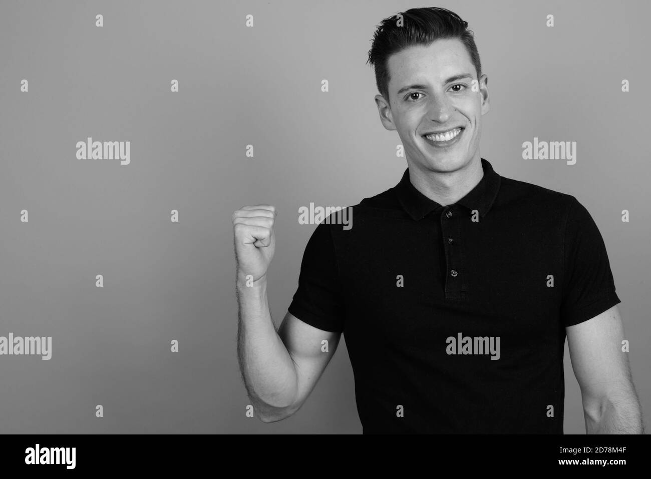 Guy cheering Black and White Stock Photos & Images - Alamy