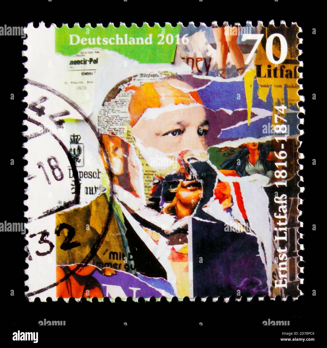 MOSCOW, RUSSIA - OCTOBER 21, 2017: A stamp printed in German Federal ...