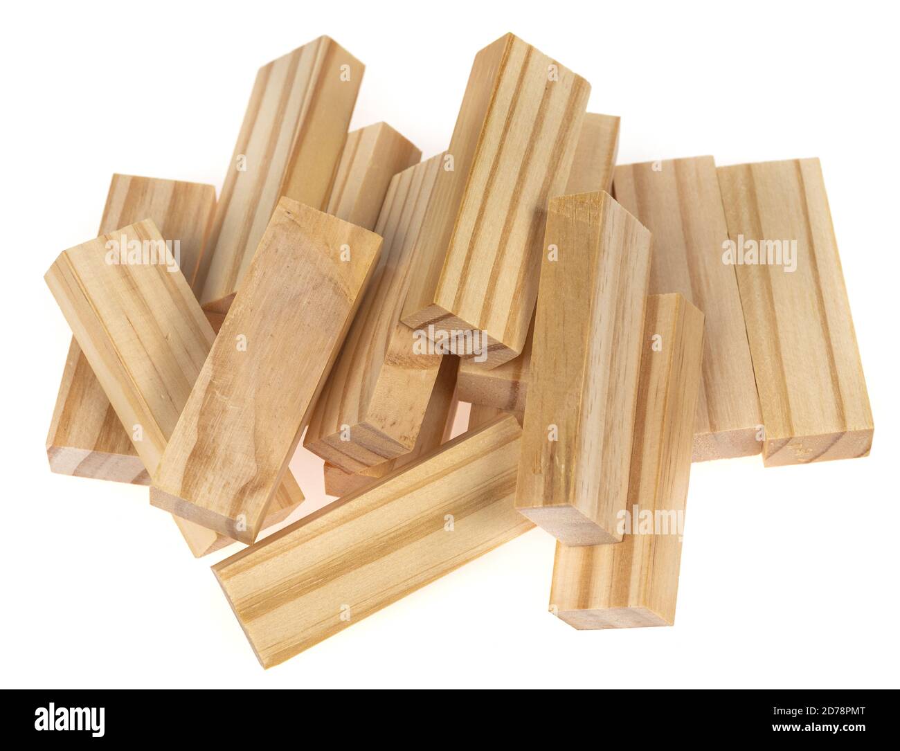 Stack wooden blocks isolated on a white background. Wooden Blocks ...