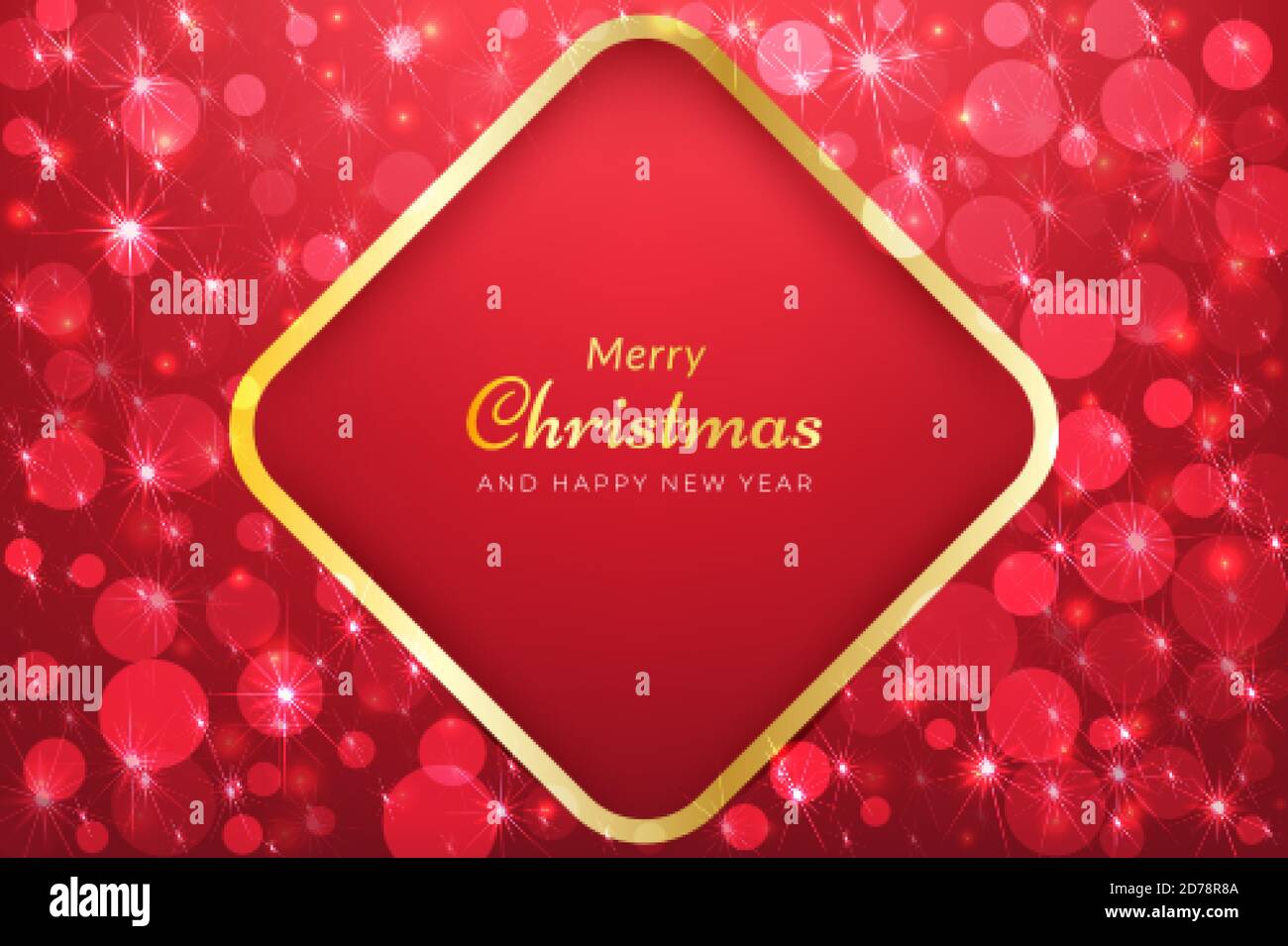 Red christmas background with sparkling snow effect. Vector design for ...