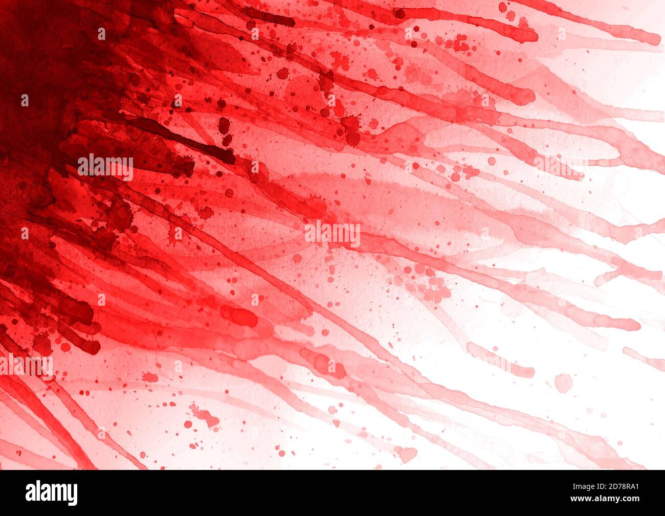 Watercolor blood red color splash background. Watercolour hand painted ...