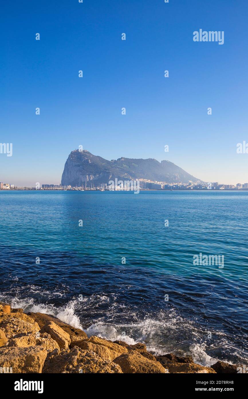 Gibraltar, View of Rock of Gibraltar Stock Photo - Alamy