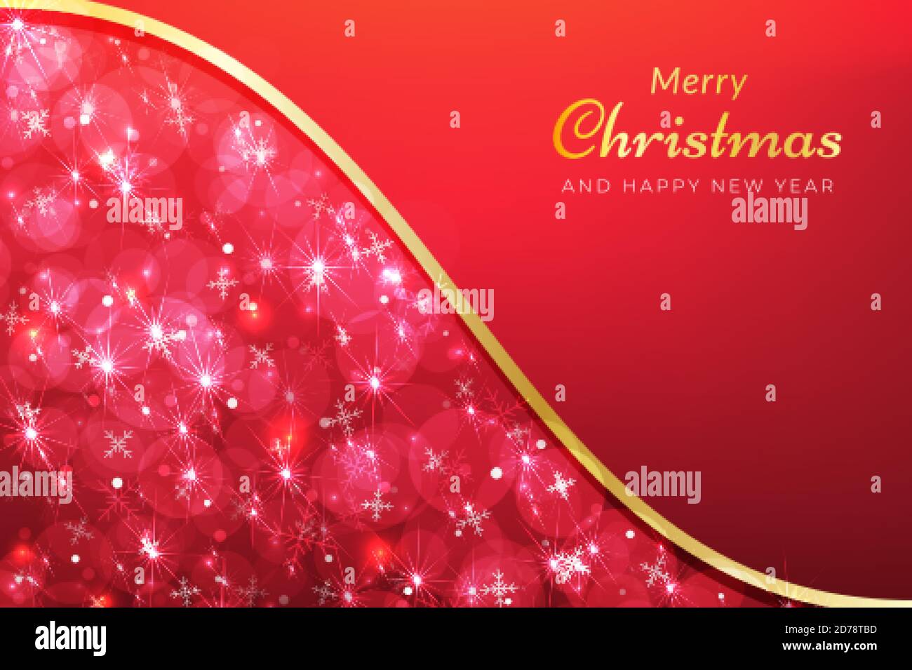 Red christmas background with sparkling snow effect. Vector design for ...