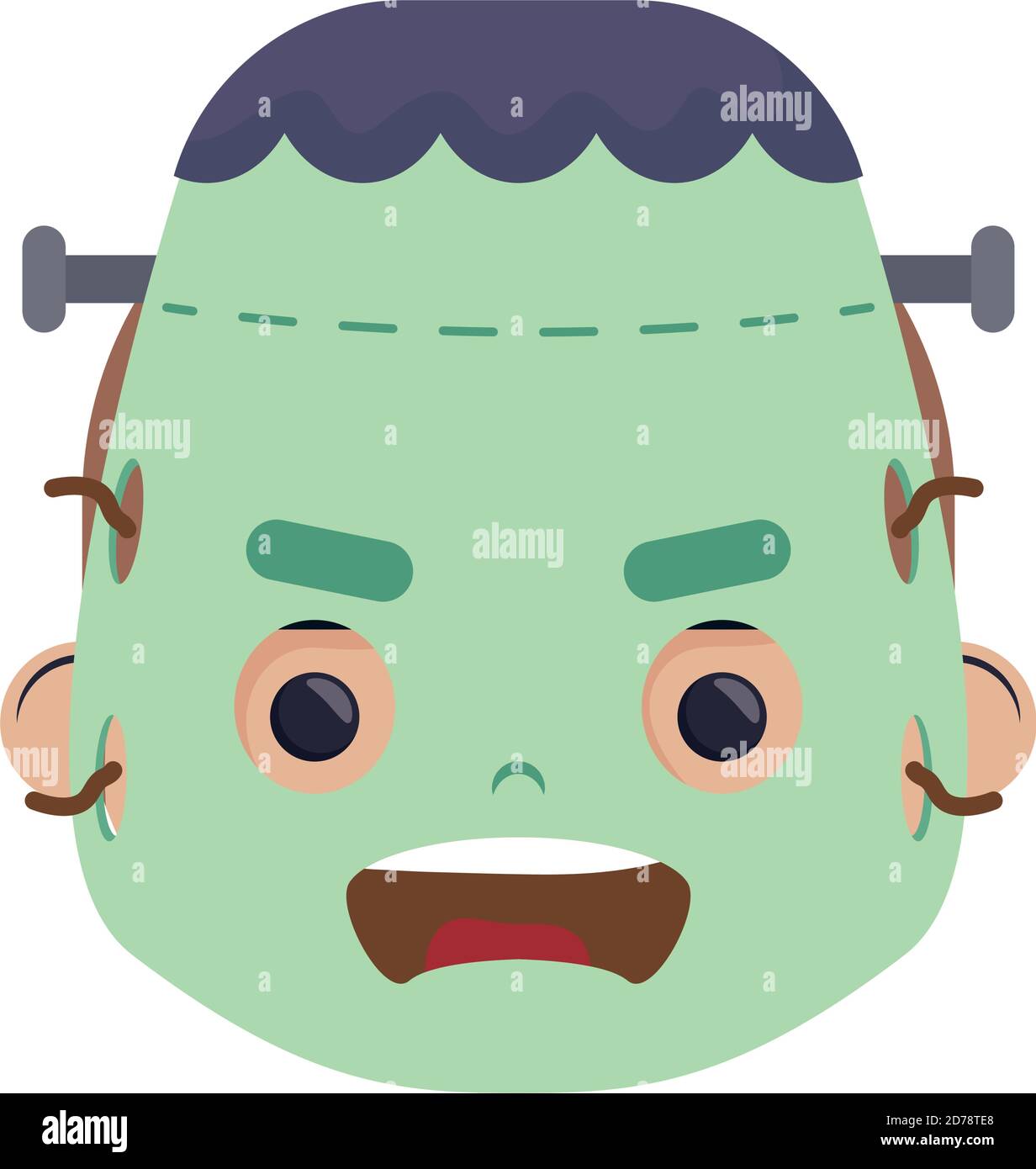 Happy Frankenstein Cartoon Face