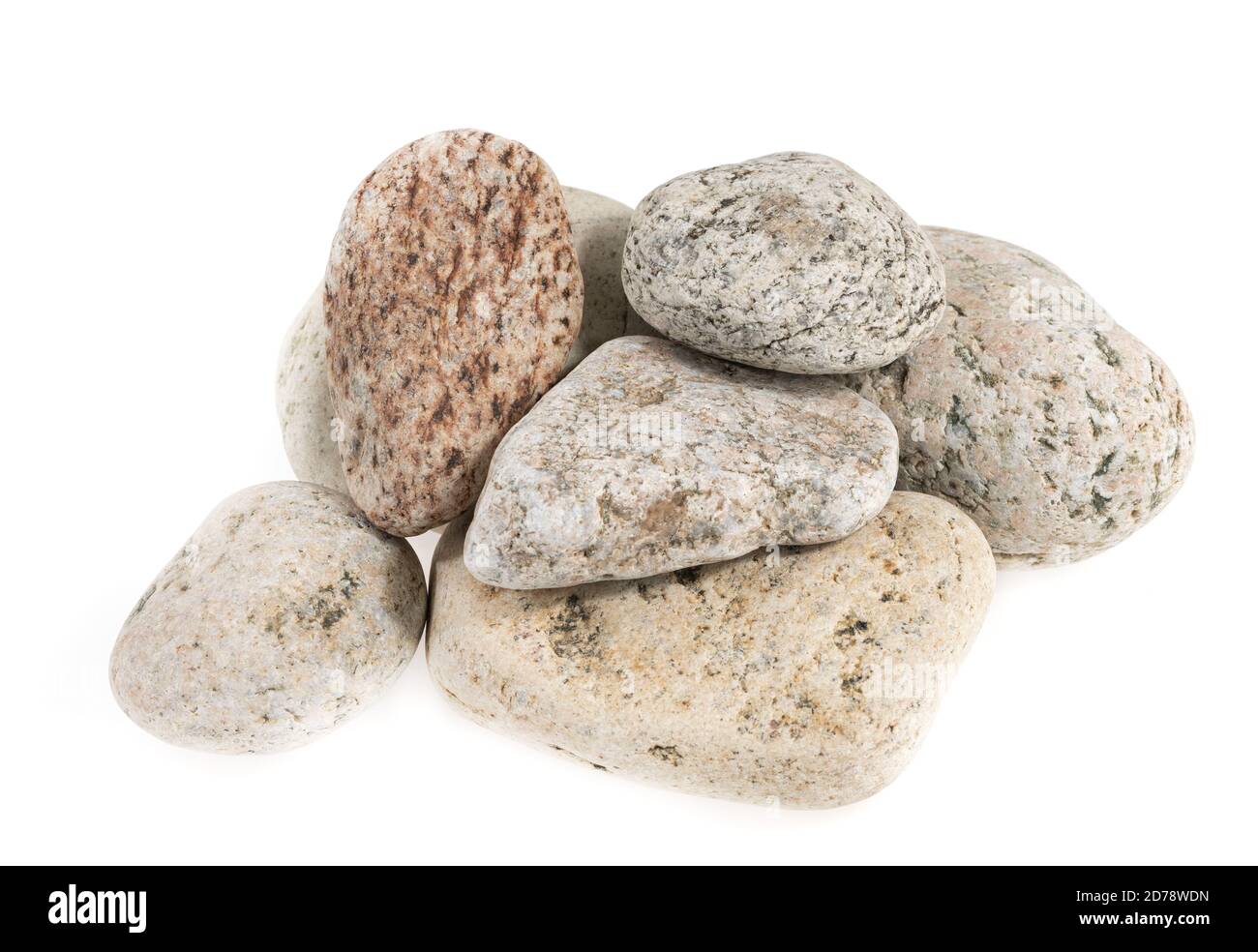 Natural large stone, cobblestone isolated on white background. stones ...